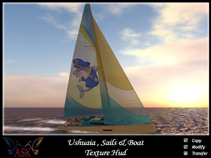 Second Life Marketplace - ASK - Ushuaia - Sails and Boat Texture Hud