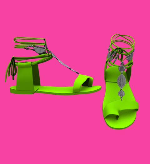 Second Life Marketplace - .:. MS .:. Neon Green Sandals [UNPACKER]