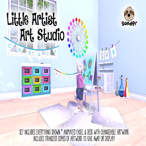 Second Life Marketplace - {-sonder-} Little Artist Art Studio Set (BOXED)
