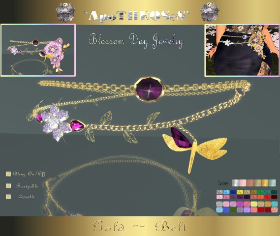 Second Life Marketplace - Gold - Blossom Day Belt