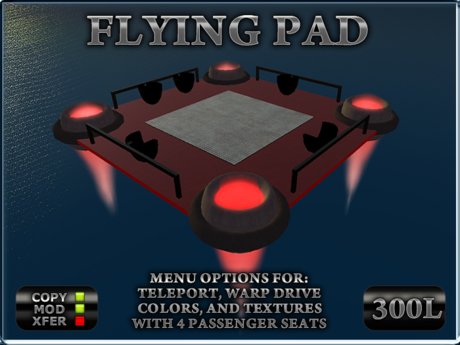 Second Life Marketplace - Flying Pad by Animation Station - Builders ...