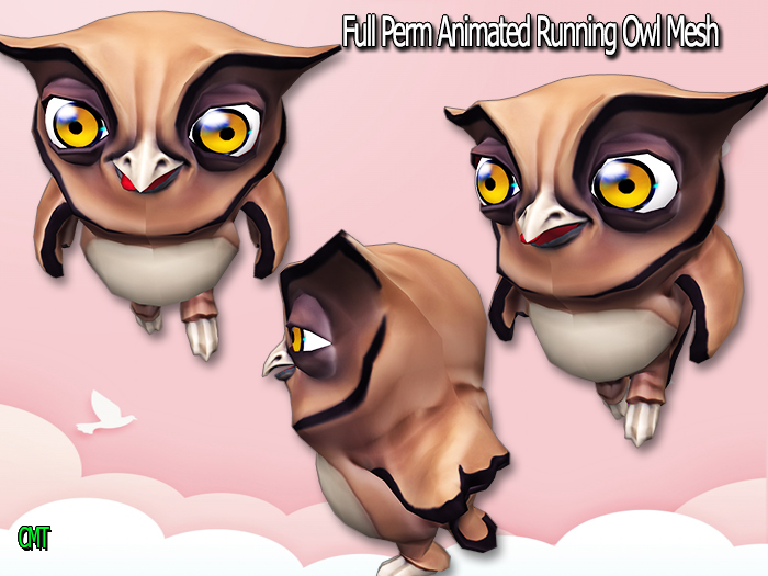 Second Life Marketplace - Full Perm Cutest Animated Running Owl Mesh