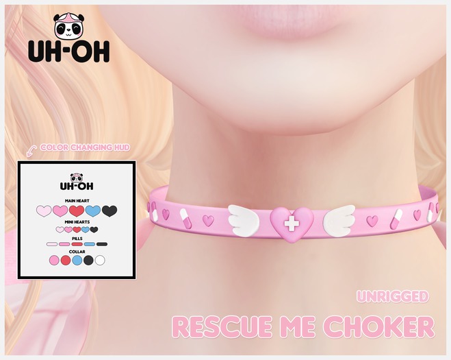 Second Life Marketplace - uh-oh: Rescue Me Nurse Choker - Kawaii Choker ...