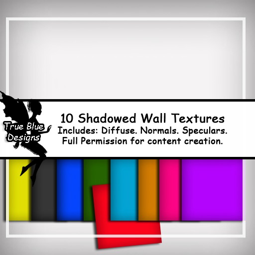 Second Life Marketplace - *True Blue Designs* Shadowed Wallpaper Textures