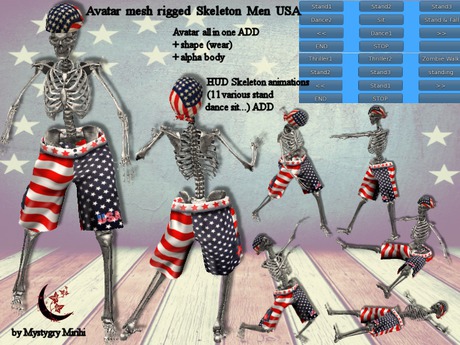 Second Life Marketplace - Avatar skeleton men mesh rigged with HUD 11 ...