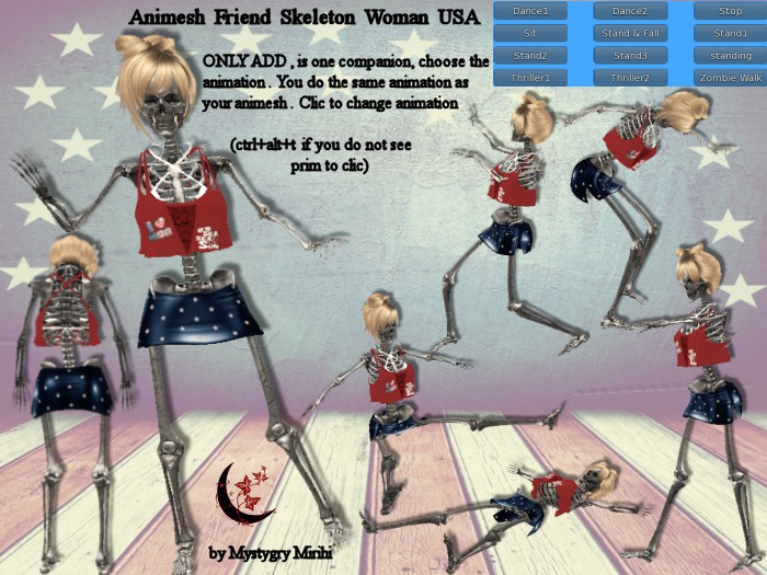 Second Life Marketplace - Animesh friend skeleton woman mesh rigged ...