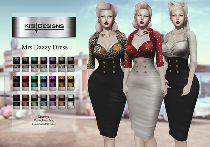 Second Life Marketplace - KiB Designs - Mrs Dazzy Dress DEMO