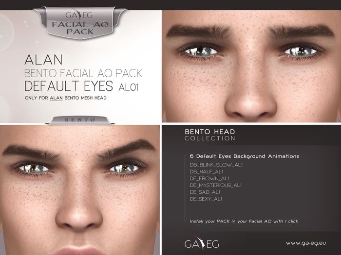 Second Life Marketplace - DISCOUNTED !!! [GA.EG] Alan Bento Facial AO ...