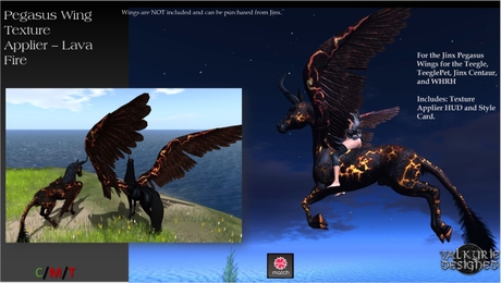 Second Life Marketplace - Valkyrie Designed - Lava Fire Jinx Pegasus ...
