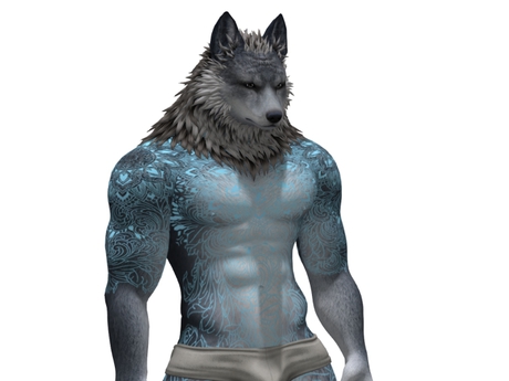 Second Life Marketplace - [ V3.0 ] Jomo Male Werewolf Yakuza Tattoo v2