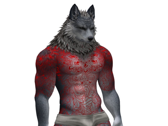 Second Life Marketplace - [ V3.0 ] Jomo Male Werewolf Yakuza Tattoo v2
