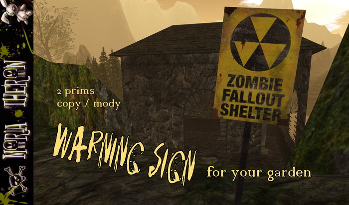 Second Life Marketplace - [ Moria'Theron ] 46 SIGN - SCHILD - Zombie ...