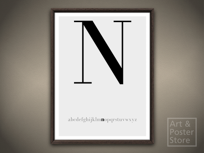 Second Life Marketplace - Capital Letter N Typography Poster | Mesh ...
