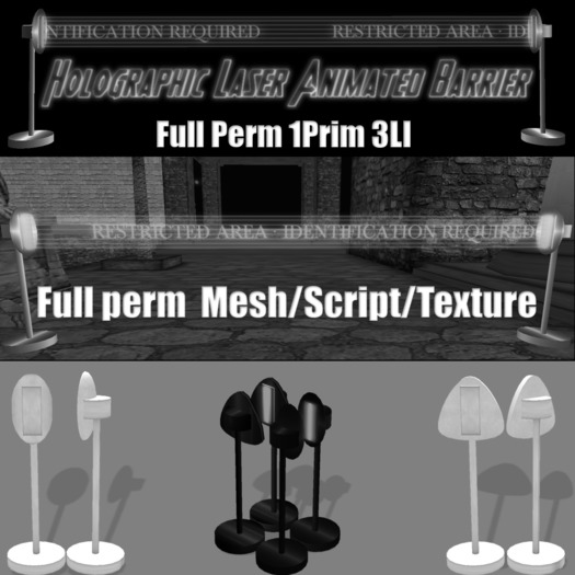 Second Life Marketplace - DEMO Holographic laser animated barrier