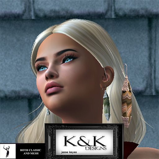 Second Life Marketplace - "Paua Heart Ear rings" jesse keyes