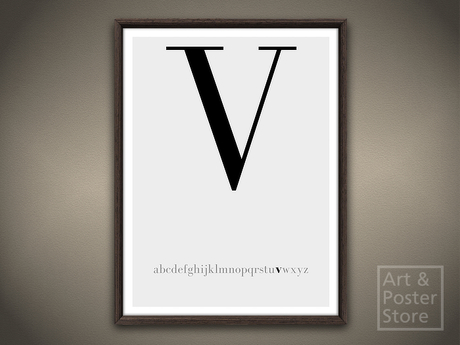 Second Life Marketplace - Capital Letter V Typography Poster | Mesh ...