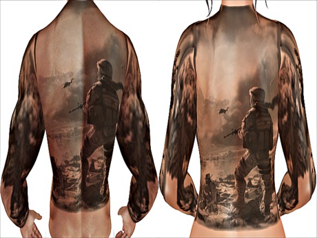 Second Life Marketplace - :.TUNECHI INC.: Army Tattoo Full Body