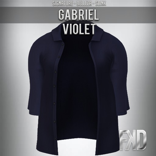Second Life Marketplace - [FʞD] GABRIEL BUTTON SHIRT -VIOLET