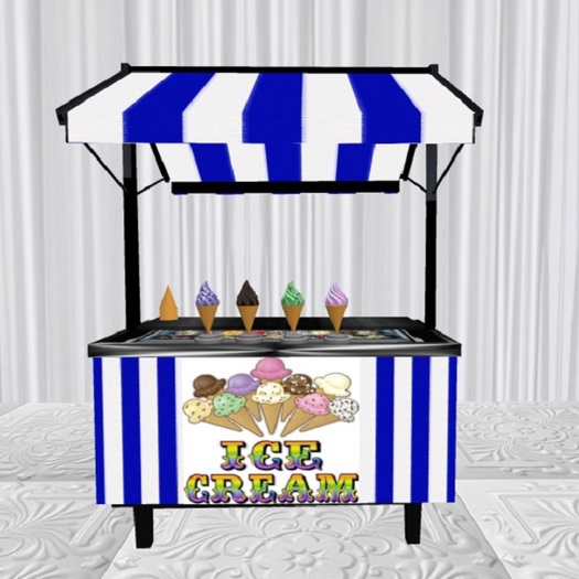 Second Life Marketplace - Blue Stripe Icecream Stand
