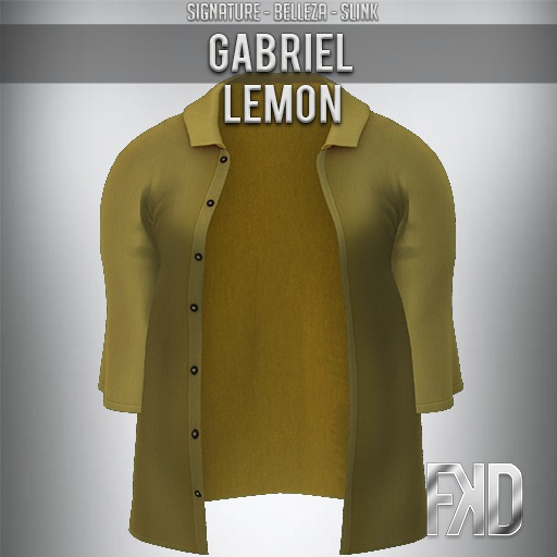 Second Life Marketplace - [FʞD] GABRIEL BUTTON SHIRT - LEMON