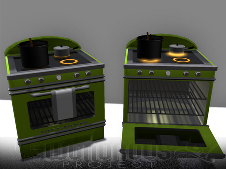Second Life Marketplace - Virtuous Retro Stove Green