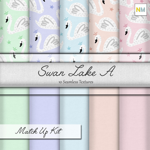 Second Life Marketplace - Swan Lake A Matchup Kit 10 Seamless Textures NM