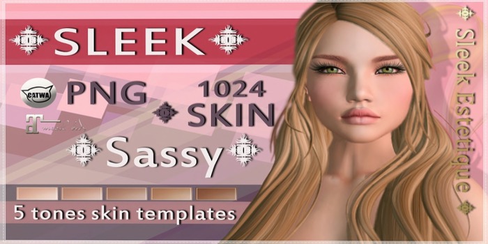 Second Life Marketplace - 2 SKIN TEMPLATES CLARDIA AND SASSY PACK ...