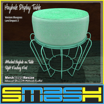 Second Life Marketplace - SMASH - Haybale Display Table (Bluegrass)