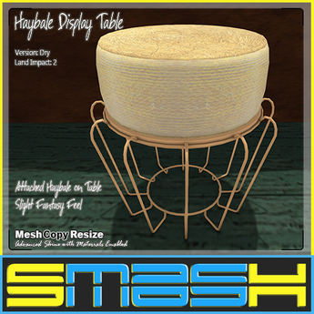 Second Life Marketplace - SMASH - Haybale Display Table (Dry)