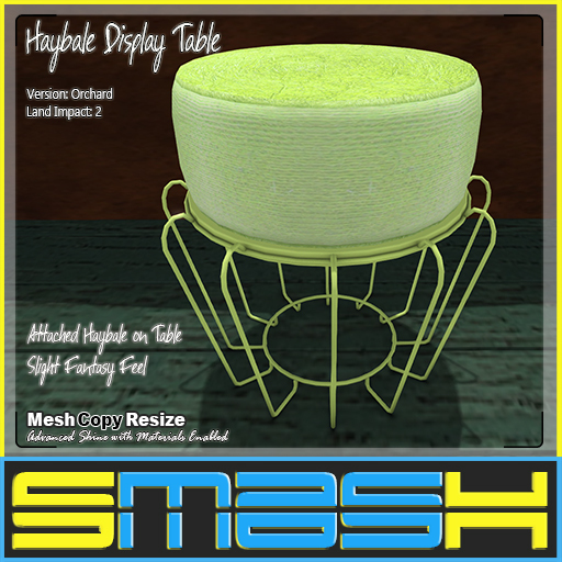 Second Life Marketplace - SMASH - Haybale Display Table (Orchard)