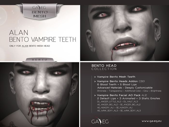 Second Life Marketplace - DISCOUNTED !!! [GA.EG] Alan Bento Vampire ...
