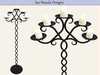 Second Life Marketplace - Gothic Wrought Iron Floor Candelabra 1 LI ...