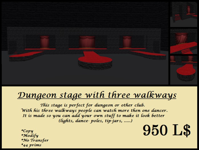Second Life Marketplace - Dungeon stage with three walkways