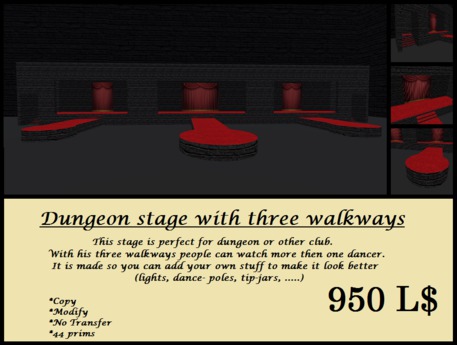 Second Life Marketplace - Dungeon stage with three walkways