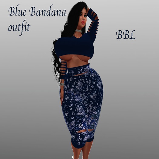 Second Life Marketplace - Navy Blue Bandana outfit BBL