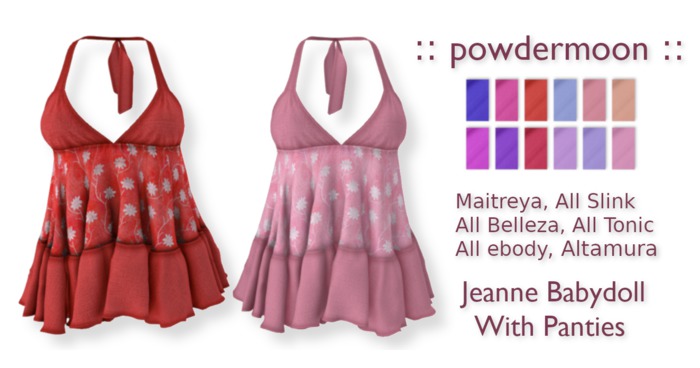 Second Life Marketplace - powdermoon - Jeanne Babydoll Halter Dress W ...