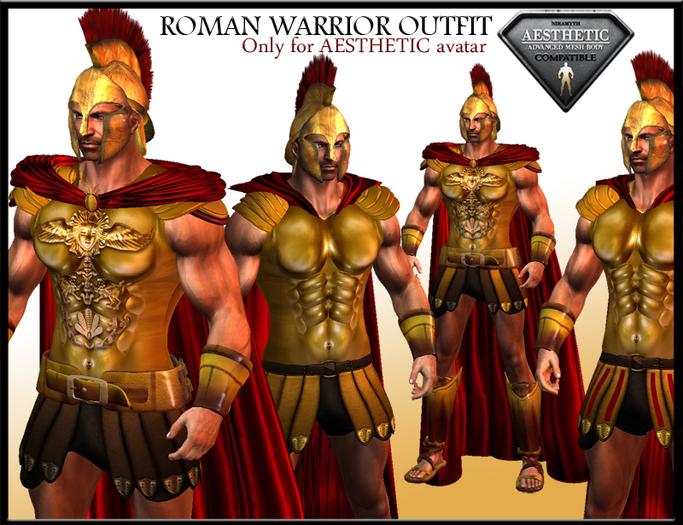 Second Life Marketplace - ROMAN WARRIOR FOR AESTHETIC MESH BODY