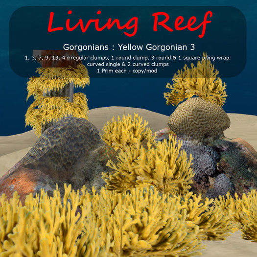 Second Life Marketplace - Inochi Reef : Gorgonians - Yellow Gorgonian 3