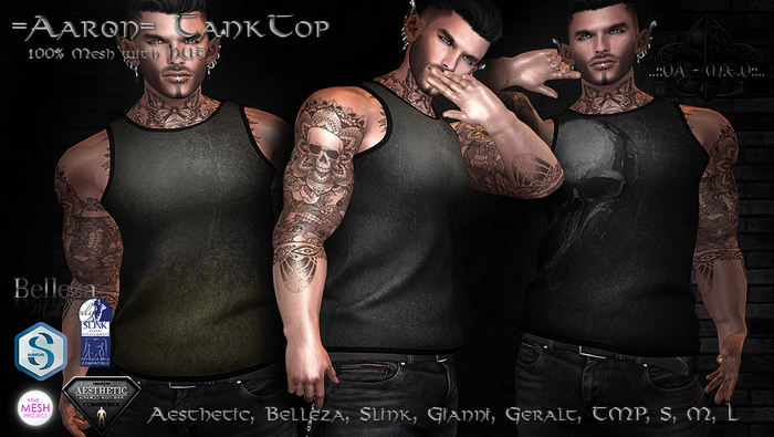 Second Life Marketplace - *OA-MEO* =Aaron= Tank Top Print [HUD]
