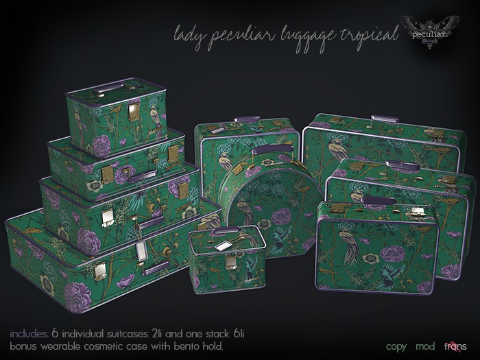 Second Life Marketplace - .pt. lady peculiar luggage - tropical