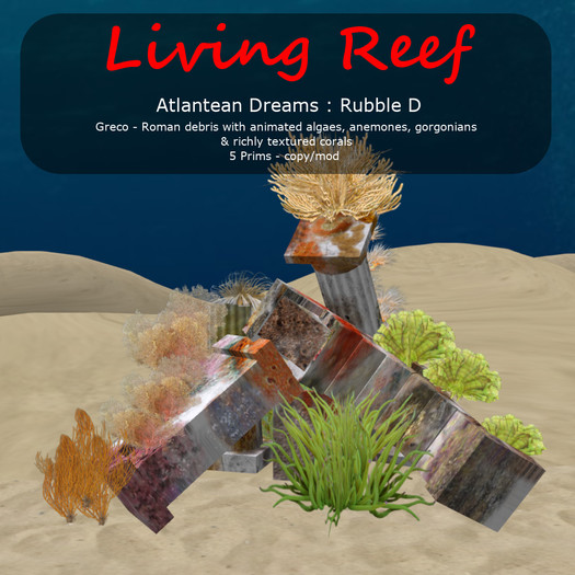 Second Life Marketplace - Inochi Reef - Atlantean Rubble D (arches)