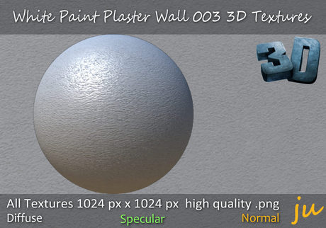 Second Life Marketplace - JU White Paint Plaster Wall 003 3D Textures Full Perm