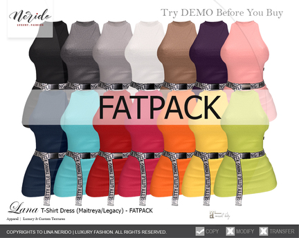 Second Life Marketplace - ~Nerido~ Lana T-Shirt Dress/String(Maitreya ...