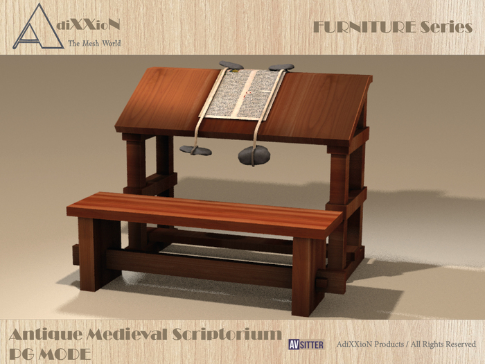 Second Life Marketplace - Antique Medieval Scriptorium PG BOX