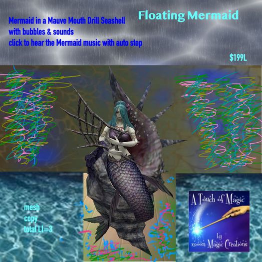 Second Life Marketplace - Mermaid in a mauve mouth spiril shell ...