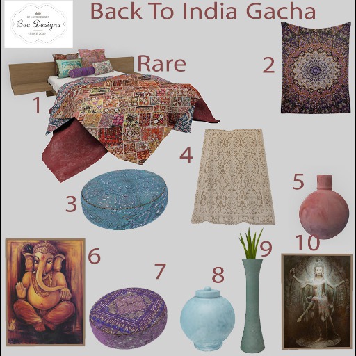Second Life Marketplace - Bee Designs Back To India gacha 4