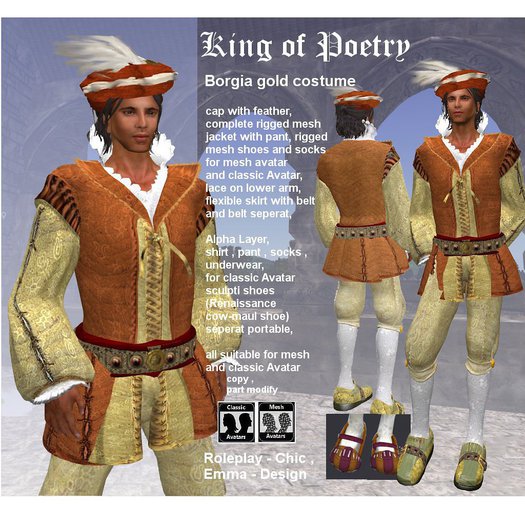 Second Life Marketplace - RP-Chic King of Poetry golden