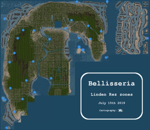 Second Life Marketplace - Bellisseria Linden Rez zones map