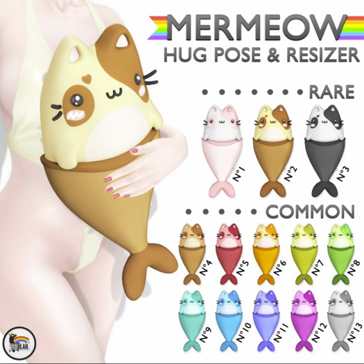 Second Life Marketplace - Blah. [Mermeow Plushie] Gacha [add] n*6
