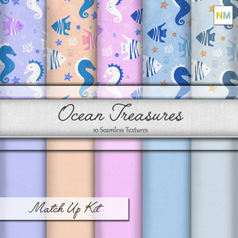 Second Life Marketplace - Ocean Treasures Matchup Kit 10 Seamless ...